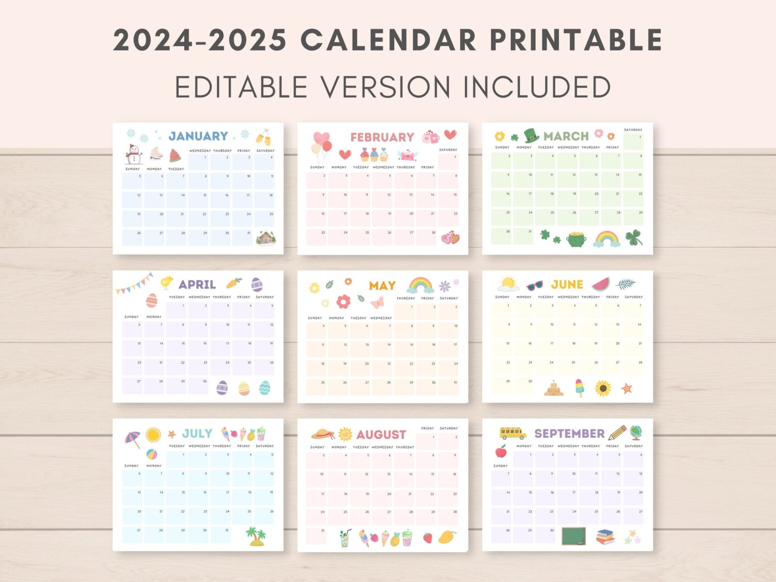 2024 and 2025 monthly calendar printable free pdf - UK Printable Hub