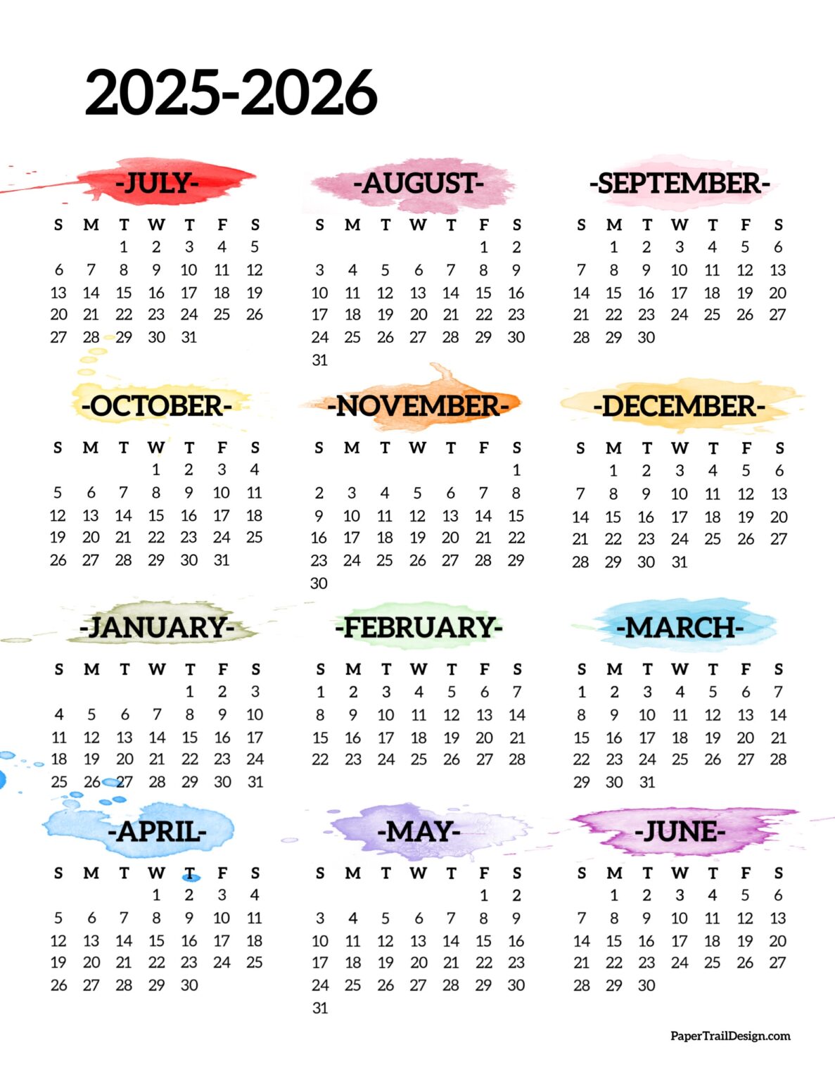 2025 and 2026 printable calendar - UK Printable Hub