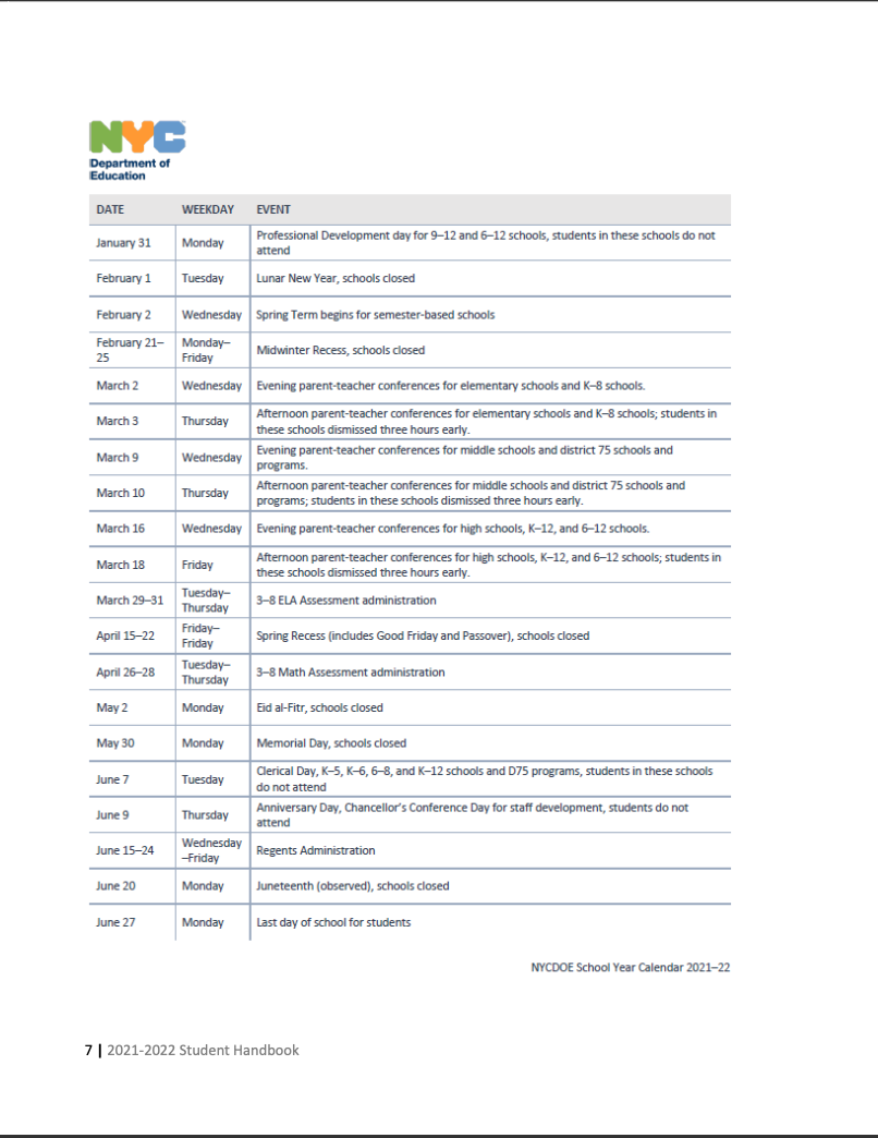 Nyc Doe Calendar 2025 26 Printable UK Printable Hub