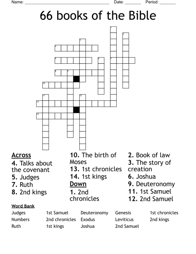 printable bible crossword puzzles with scripture references - UK ...