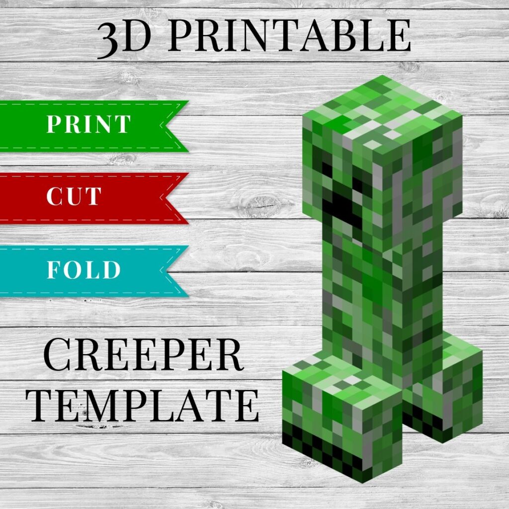 minecraft creeper printable template - UK Printable Hub