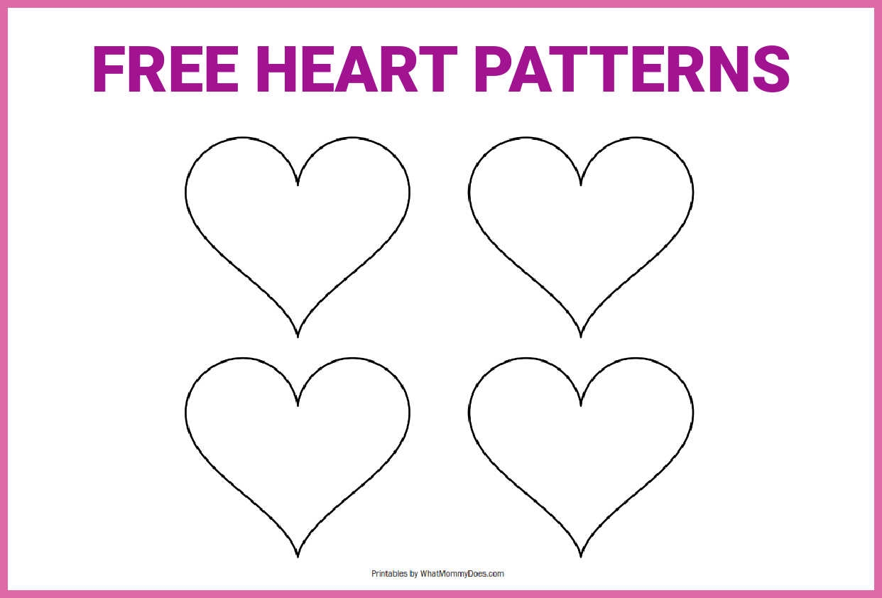 Heart Template To Print - UK Printable Hub