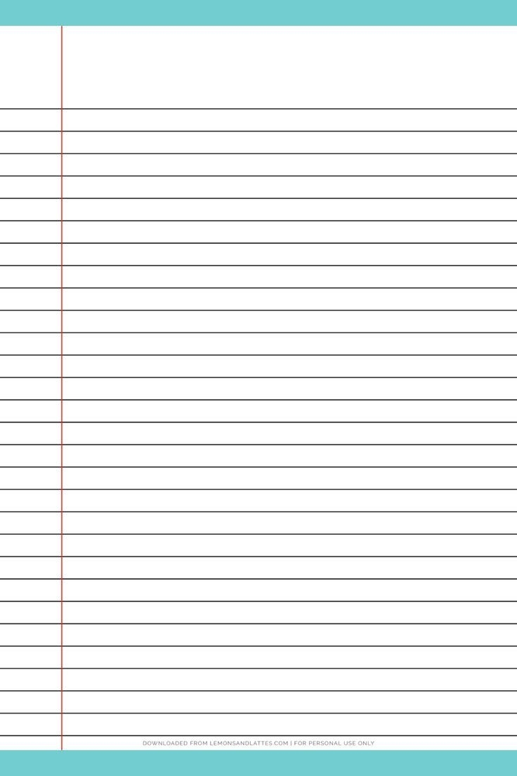 Lined Paper Template Printable - UK Printable Hub
