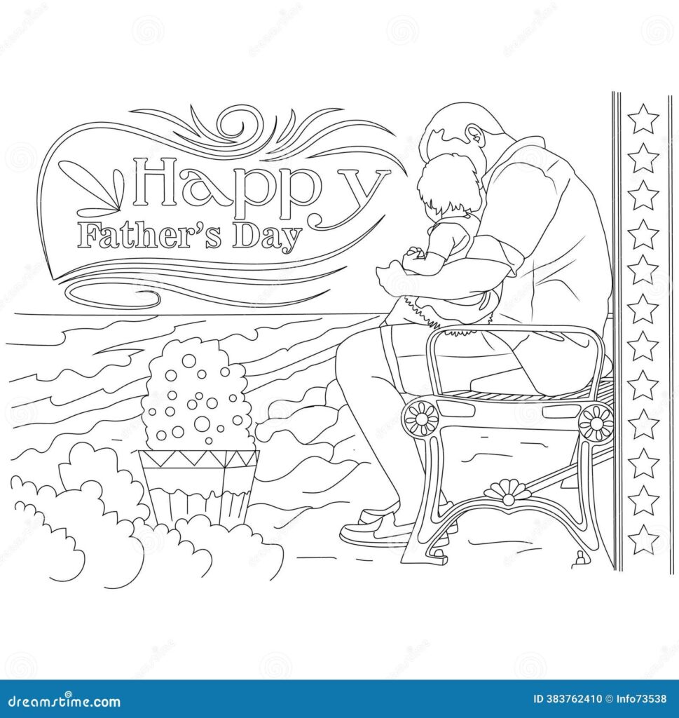 happy fathers day coloring sheet free printable - UK Printable Hub