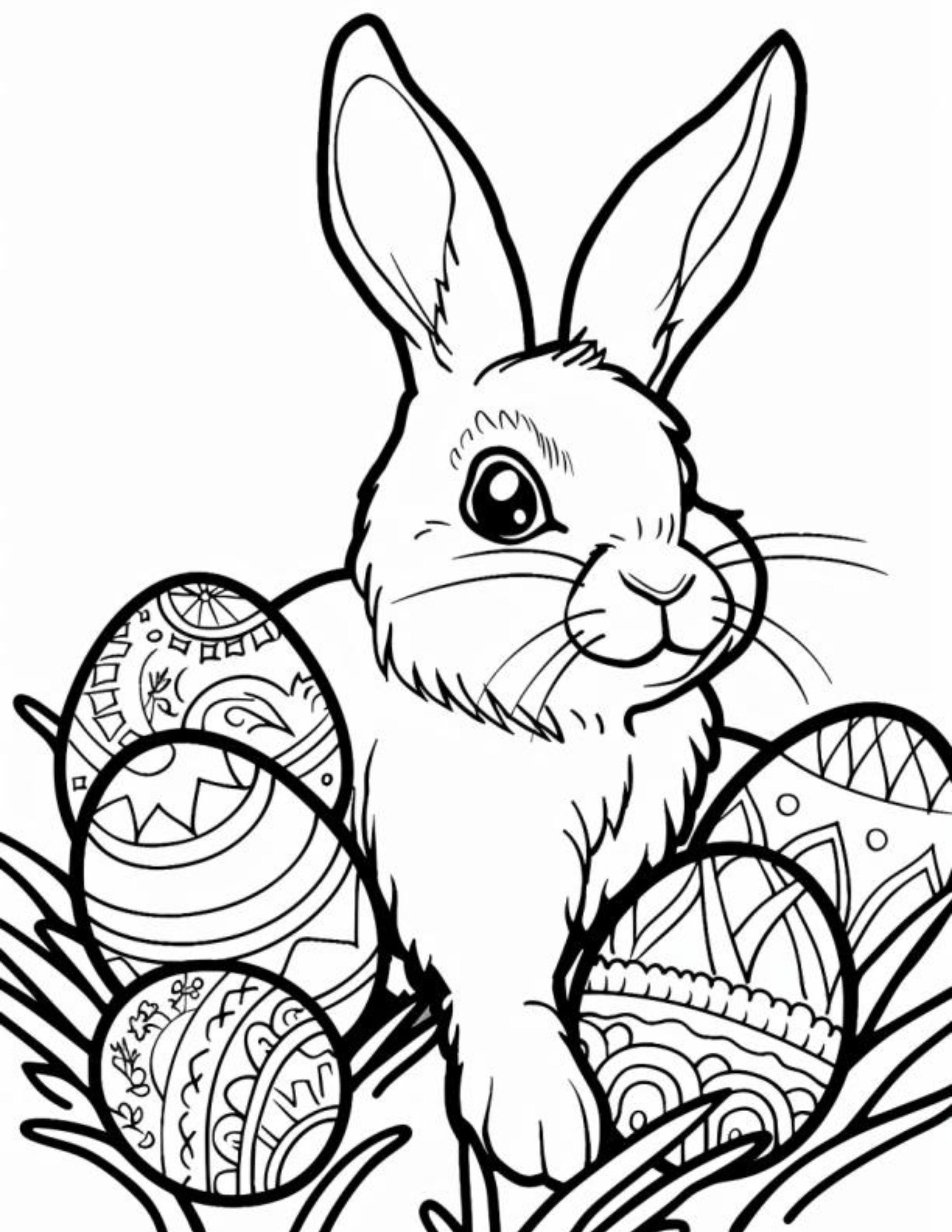 Free Bunny Coloring Pages Printable - UK Printable Hub