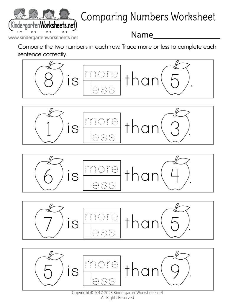 Free Math Comparing Numbers Worksheet - UK Printable Hub